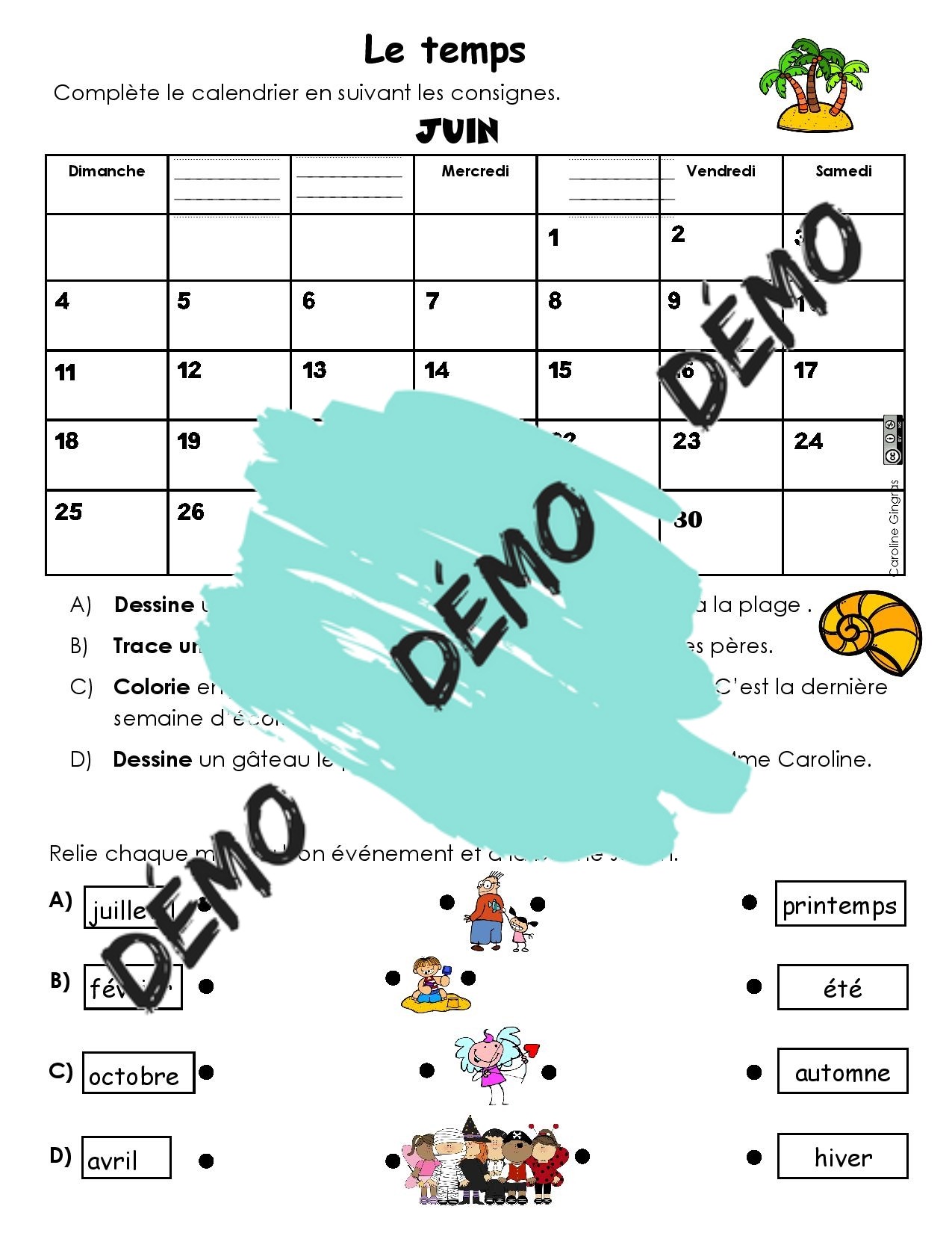 Évaluation fin d'année - mathematique - 1re année - Caroline Gingras ...