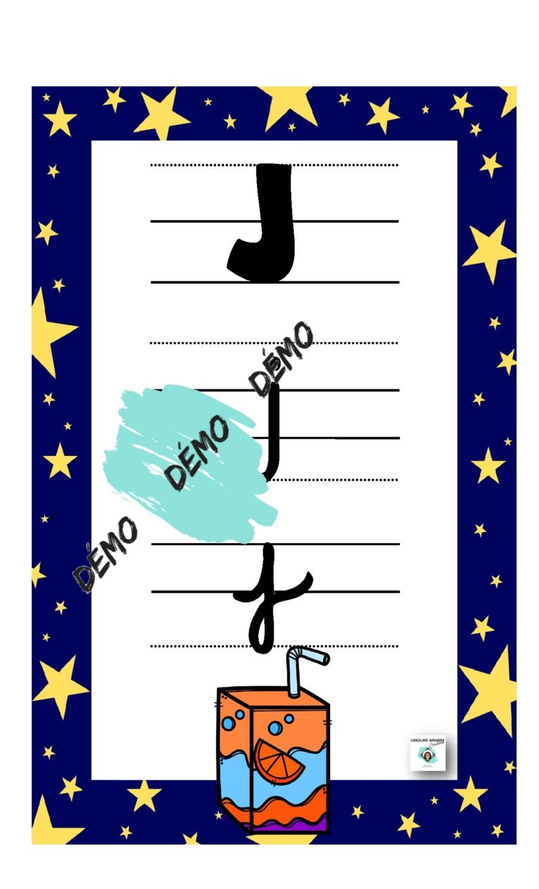 Affiche alphabet mural étoiles - Caroline Gingras Créations