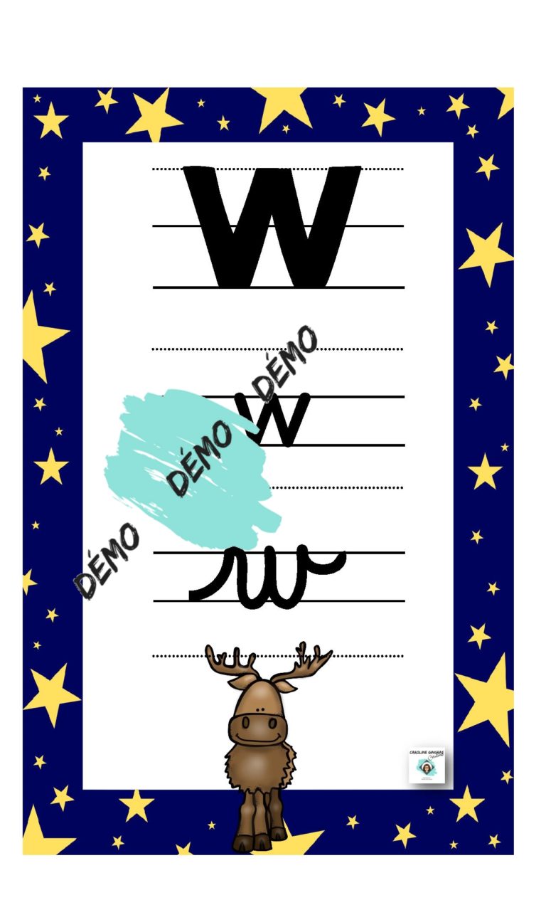 Affiche alphabet mural étoiles - Caroline Gingras Créations