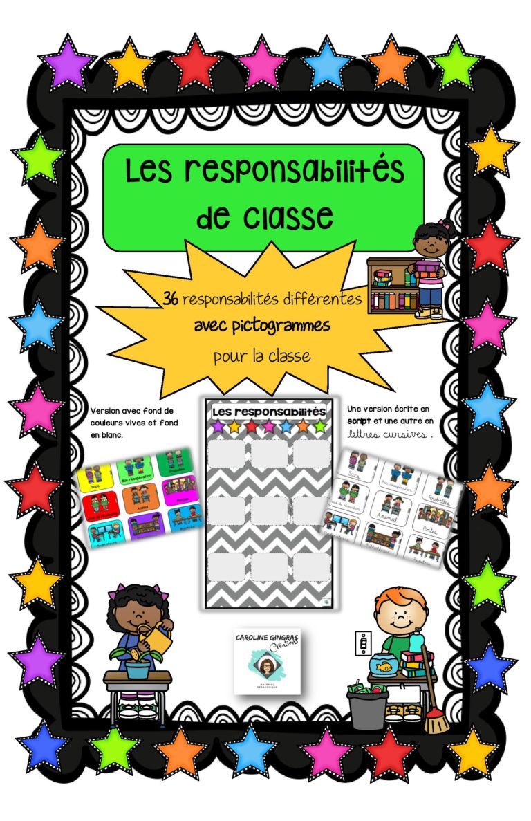 Les responsabilités en classe - Caroline Gingras Créations