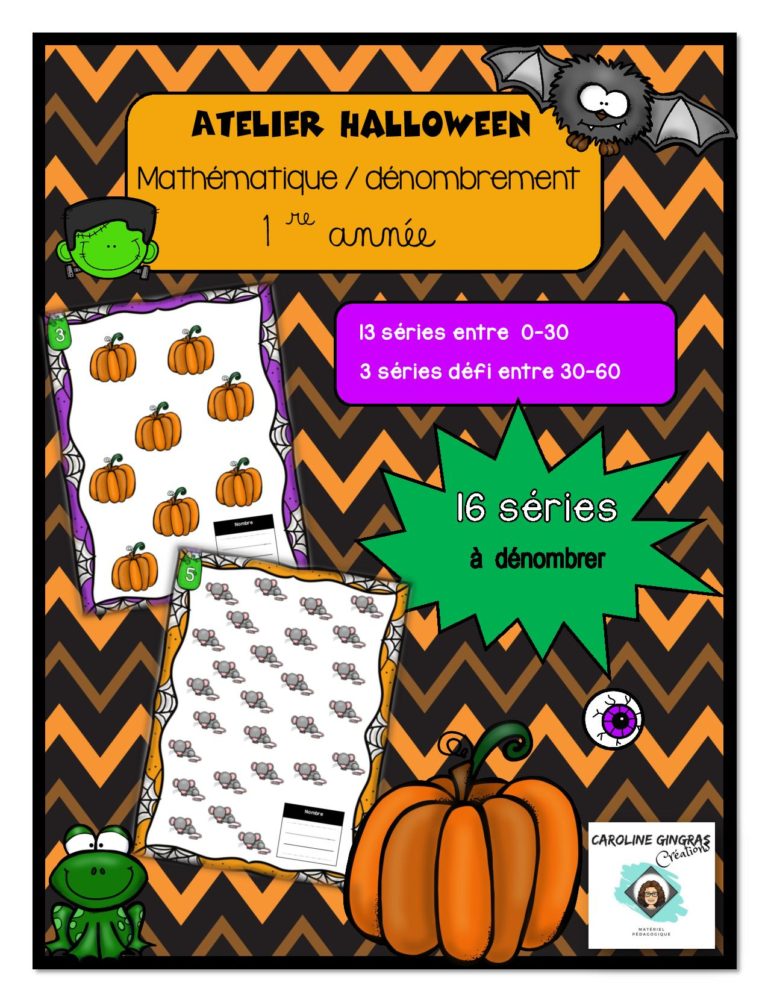 Atelier Halloween - Dénombrement -1re-année - Caroline Gingras Créations