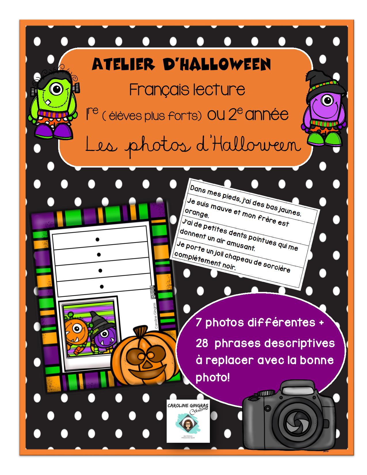 Atelier Halloween - Photos - 2e année - Caroline Gingras Créations