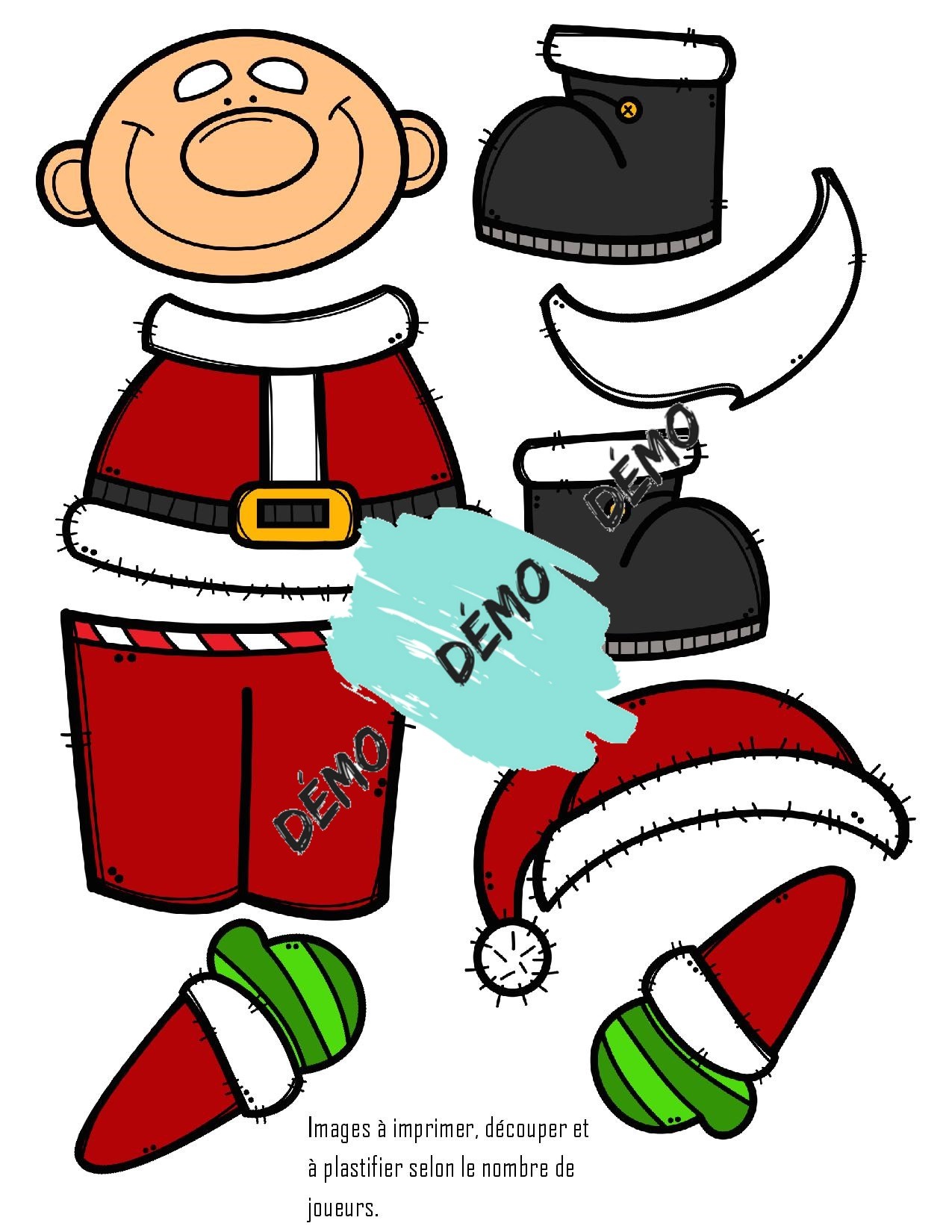 Atelier Noël - Construis ton père Noël - 2e année - Caroline Gingras ...