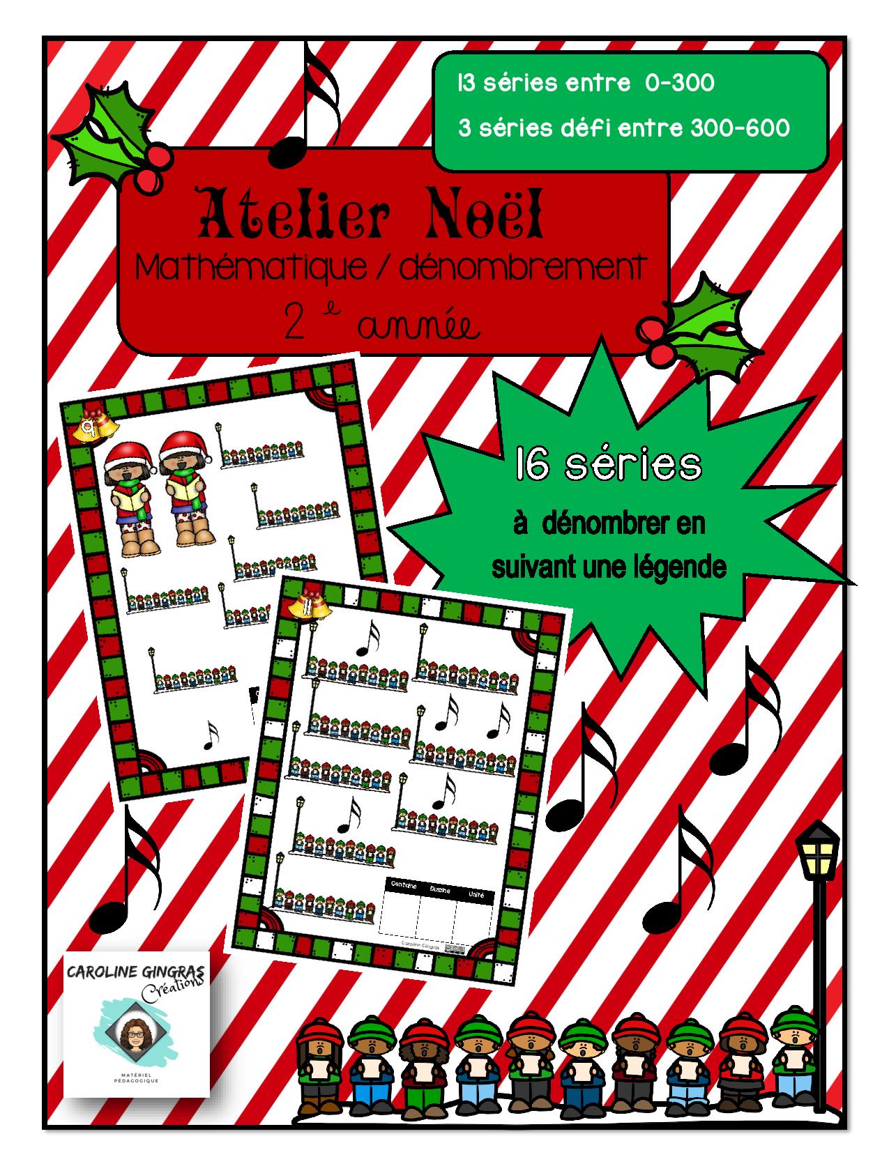 Atelier Noël - Dénombrement avec légende - 2e année - Caroline Gingras ...