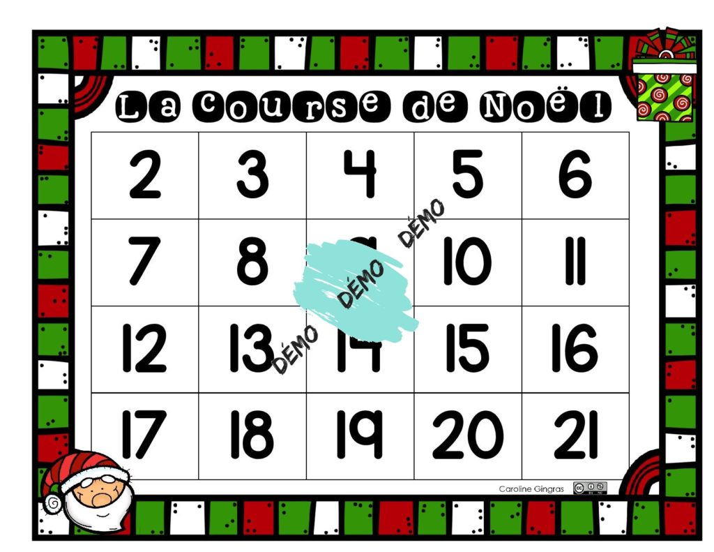 Atelier Noël - La course de Noël 0-20 - Préscolaire et 1re année ...