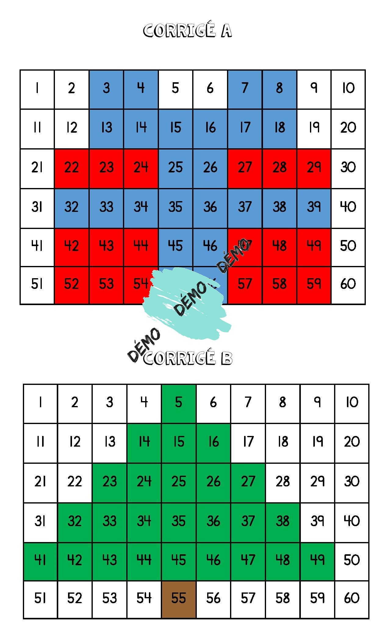 Atelier Noël - Situer des nombres dans une grille avec des indices - 2e ...