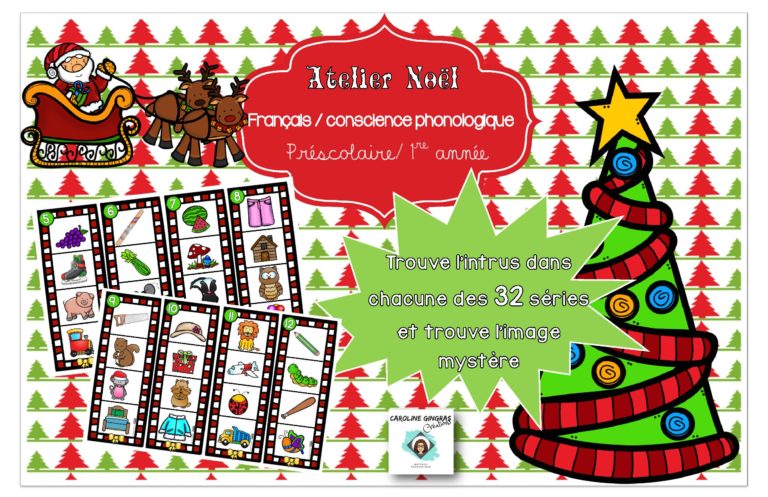 Atelier Noël - Trouver l'intrus-rimes - Préscolaire et 1re année ...