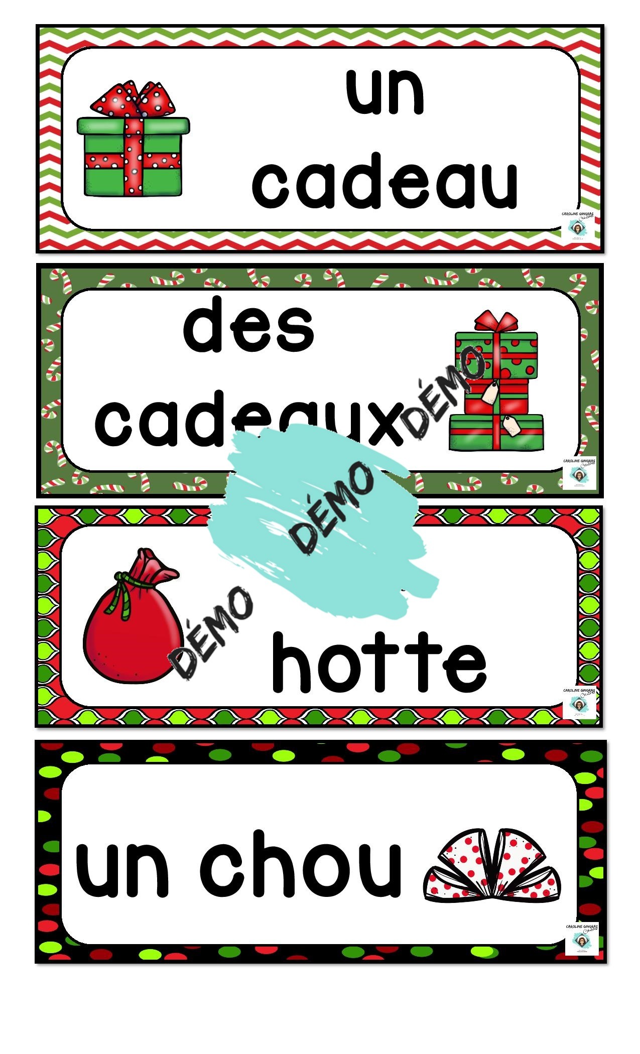 Mots étiquettes de Noël - Caroline Gingras Créations