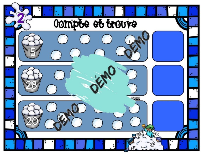 Atelier Hiver - Mathématique - Compter à partir d'un nombre - 1re année ...