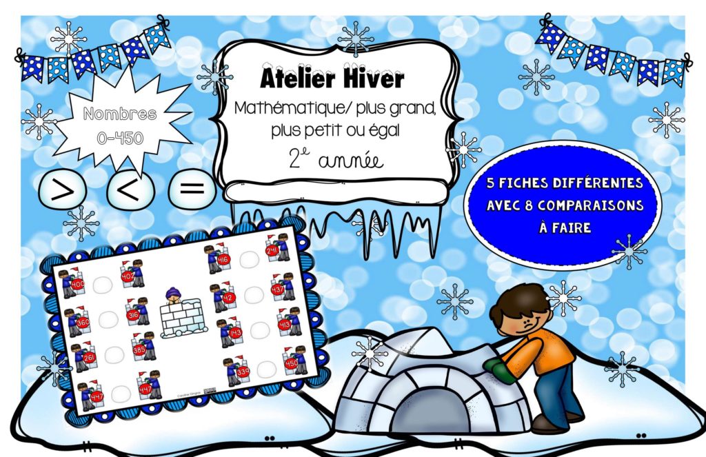 Atelier Hiver - Mathématique - Plus grand, plus petit ou égal - 2e ...