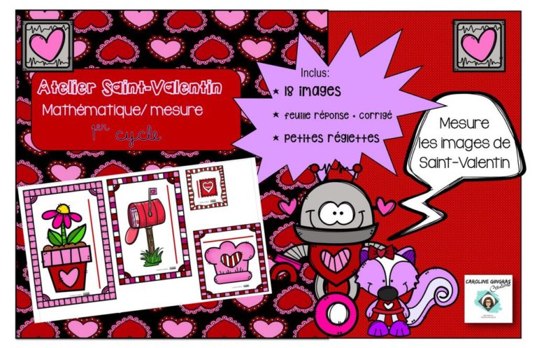 Atelier St-Valentin - Mesure - 1er cycle - Caroline Gingras Créations