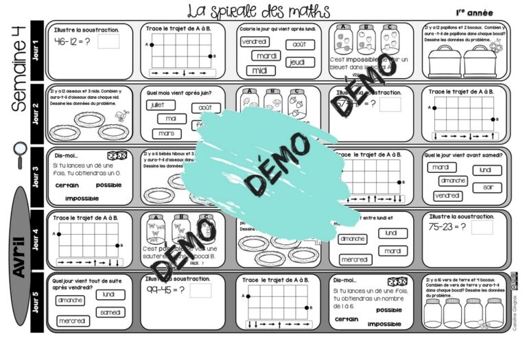 La spirale des maths - Ensemble complet 10 mois - 1ere année - Caroline ...