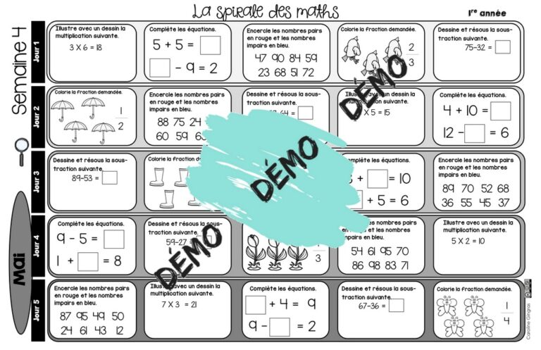 La spirale des maths - MAI - 1re année - Caroline Gingras Créations