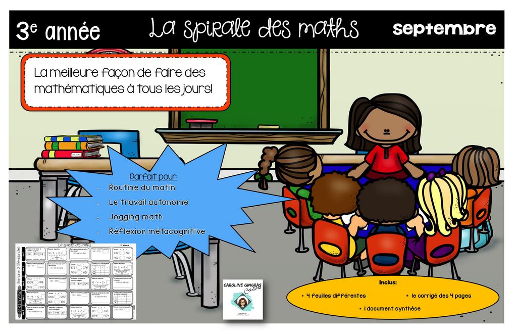 La spirale des maths - SEPTEMBRE - 3e année - Caroline Gingras Créations