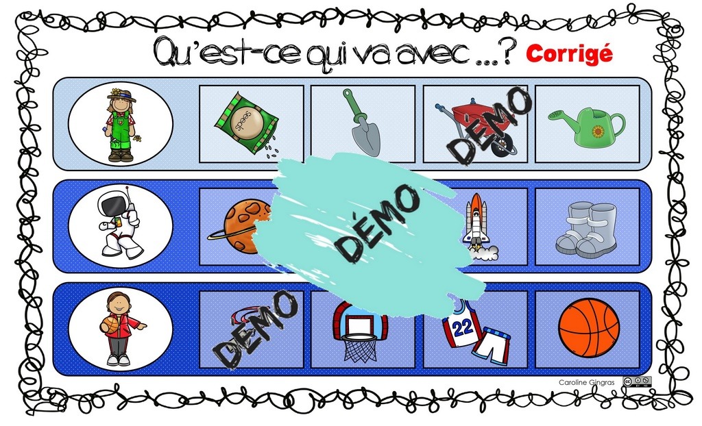 Atelier d'association - Préscolaire et 1re année - Caroline Gingras ...