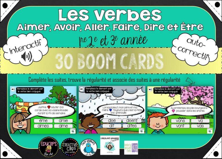 Les verbes - 1er cycle et 3e année - Caroline Gingras Créations