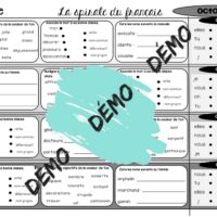 La spirale de français -OCTOBRE - 3e année - Caroline Gingras Créations