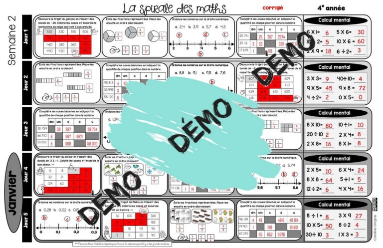 La spirale des maths – Ensemble complet 10 mois – 4e année - Caroline ...