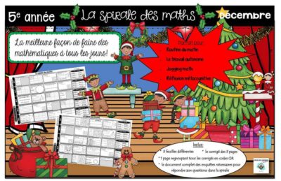 La spirale des maths – 5e année – DÉCEMBRE - Caroline Gingras Créations