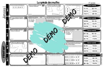 La spirale des maths – 5e année – FEVRIER - Caroline Gingras Créations